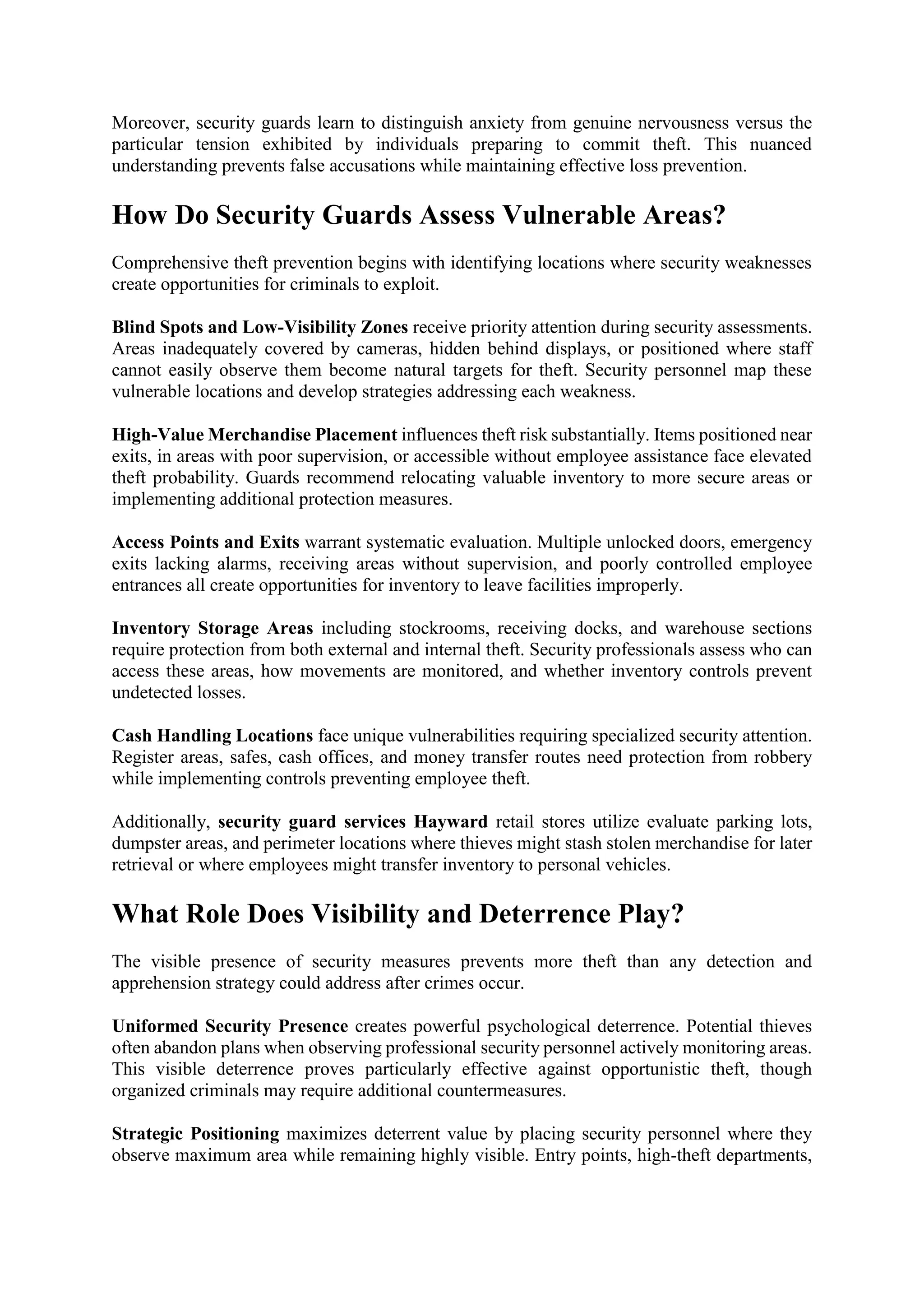 What Do Security Guards Look for When Implementing Theft Prevention ...