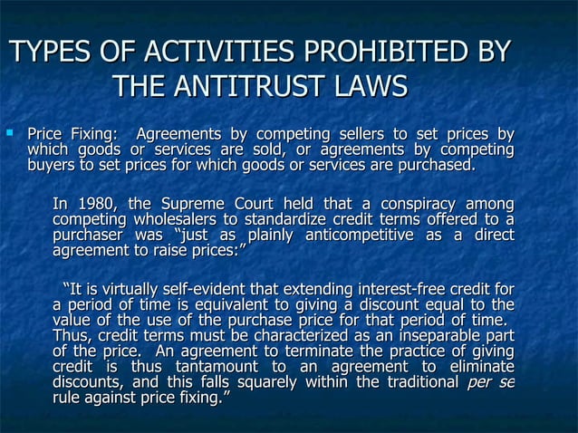What do Trade Creditors need to know about Antitrust Laws | PPT