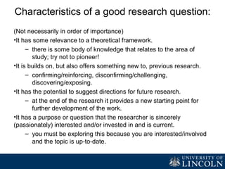 What do we mean by a research question? | PPT