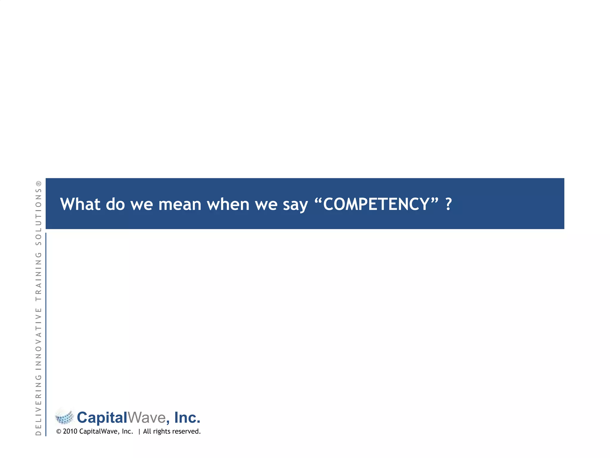 What do we mean by competency | PPTX