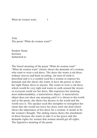 What do women want.1TitleThe poem What do women w.docx