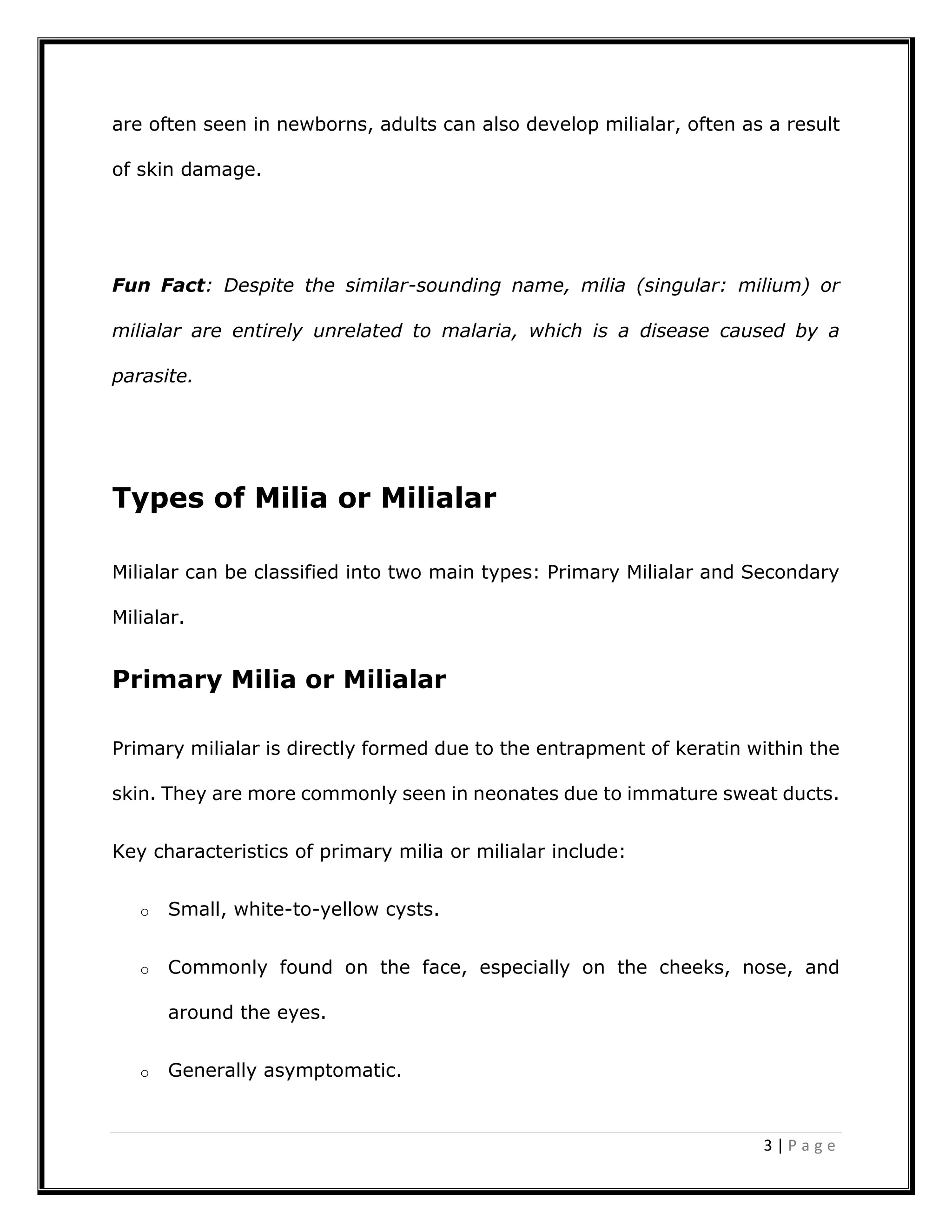 What Do You Know About Milia or Milium - A Detailed Overview.pdf