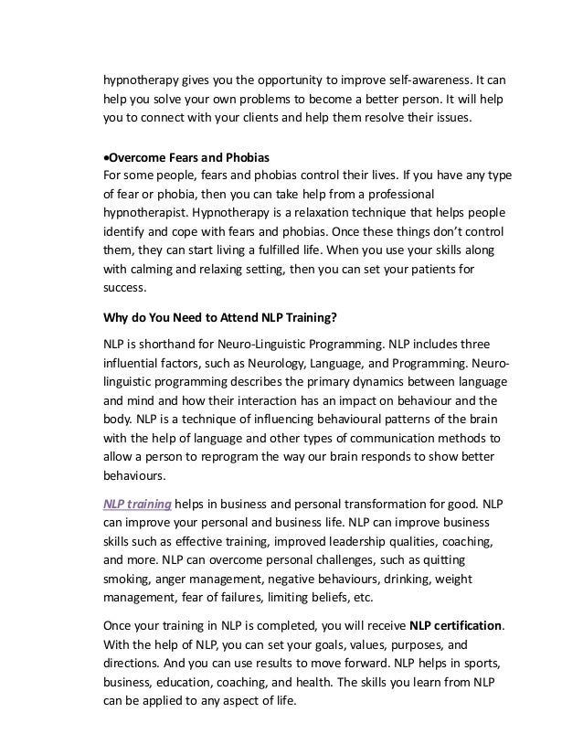 What do You Know about NLP and Hypnotherapy Training? | PPT