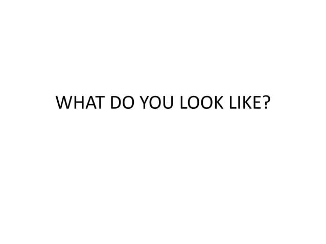 What do you look like? | PPTX