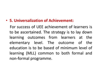 What do you mean by universalization of education | PPTX