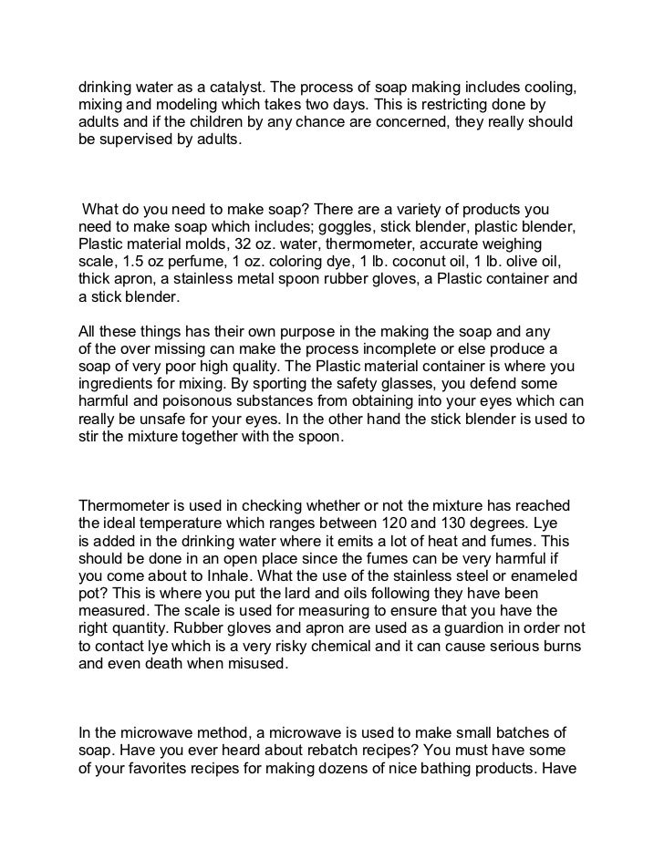 What do you need to make soap 13