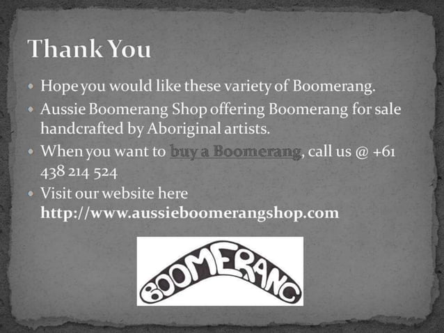 What do you want to know about boomerangs? | PPT