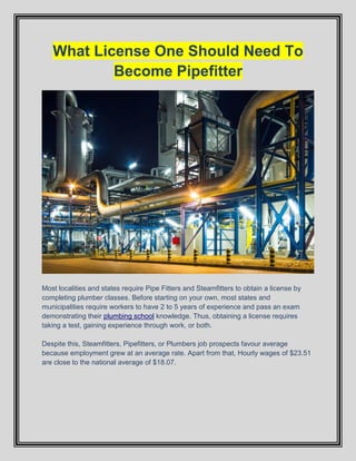 Steam, Sprinkler & Pipe Fitting Technician Program. | PDF