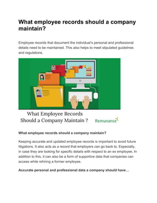 What employee records should a company maintain converted | PDF