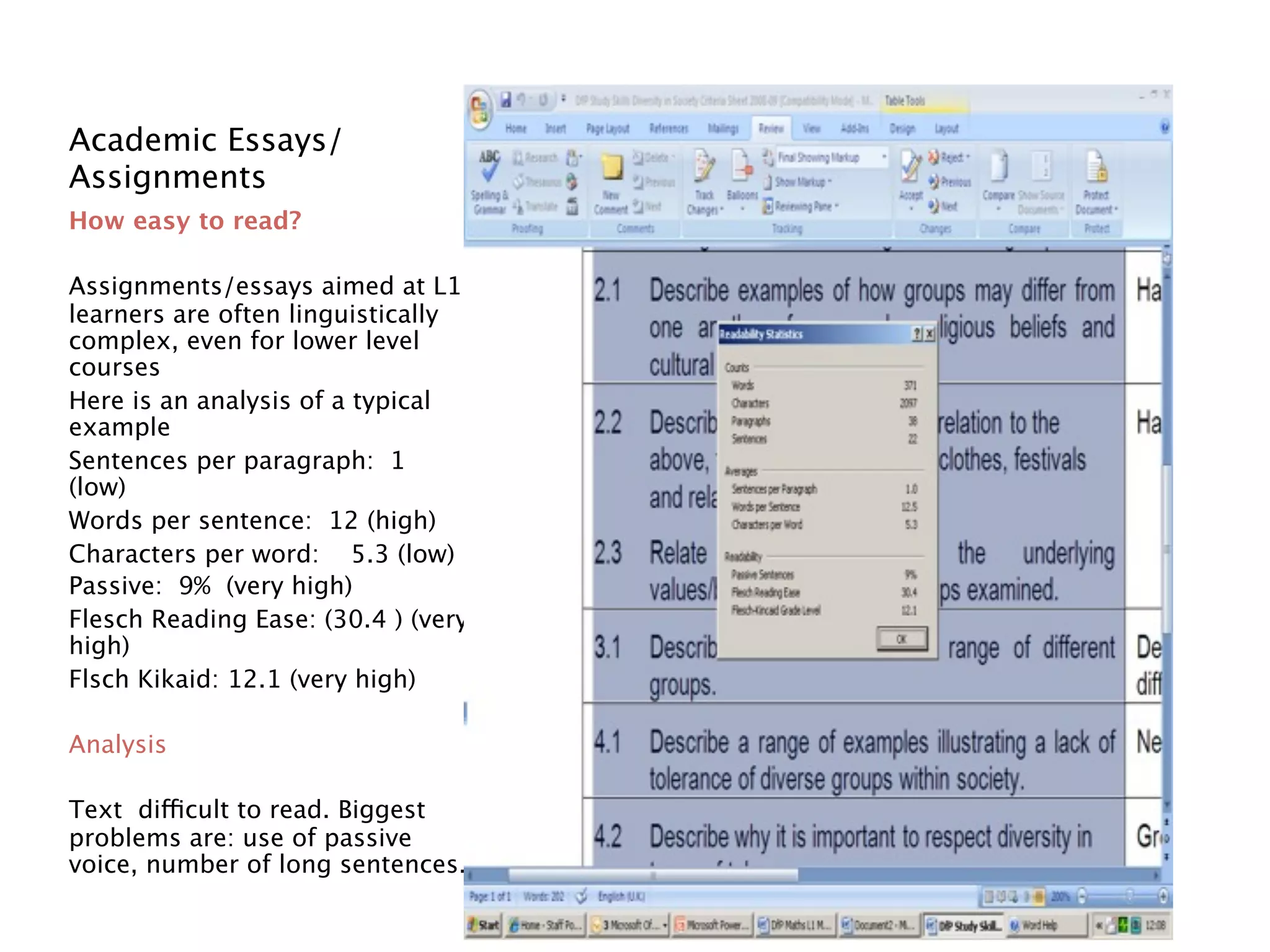 Using Word's Readability Statistics | KEY