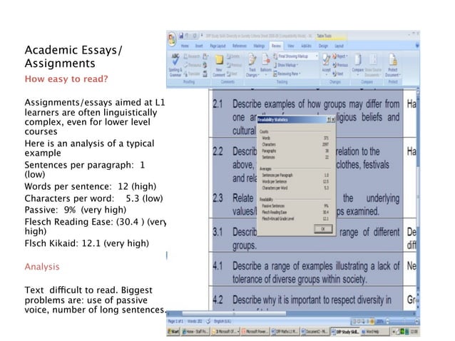 Using Word's Readability Statistics | KEY