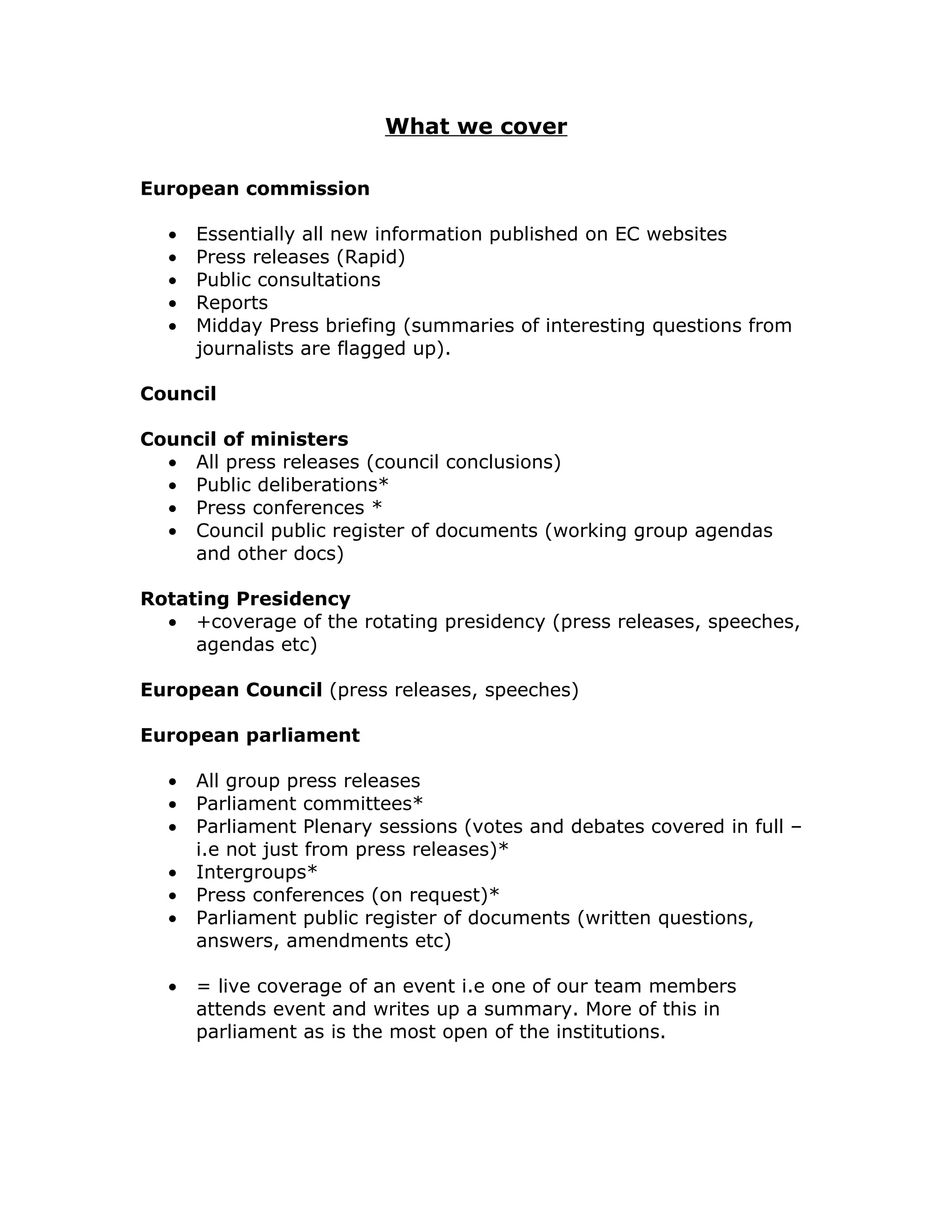 What Eu Monitoring Covers | PDF