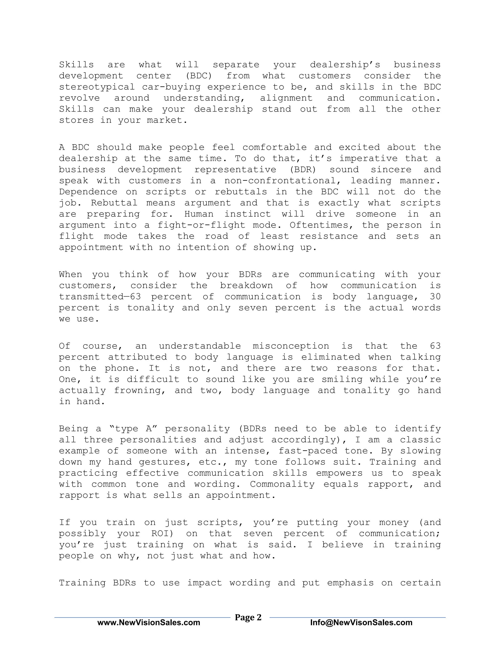 What every bdc needs skills not scripts | PDF