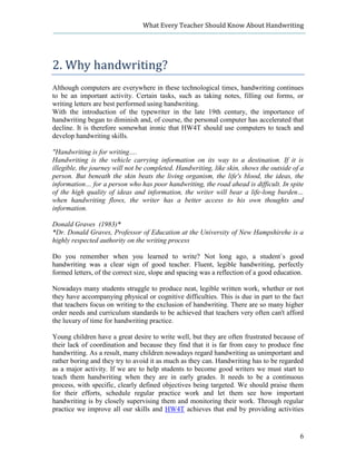 What Every Teacher Should Know About Handwriting | PDF