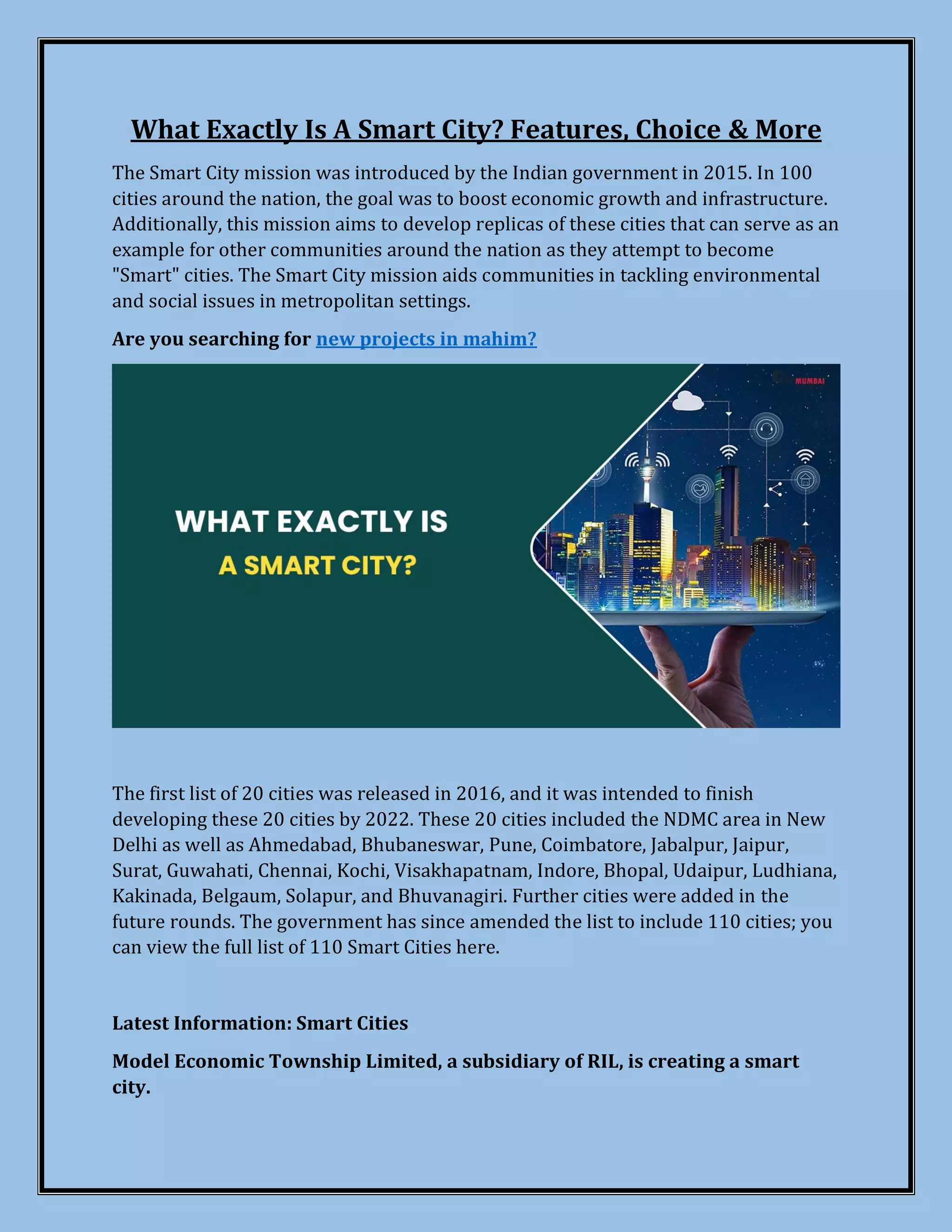 What exactly is a Smart City- Features, Choice & More.pdf | Internet ...