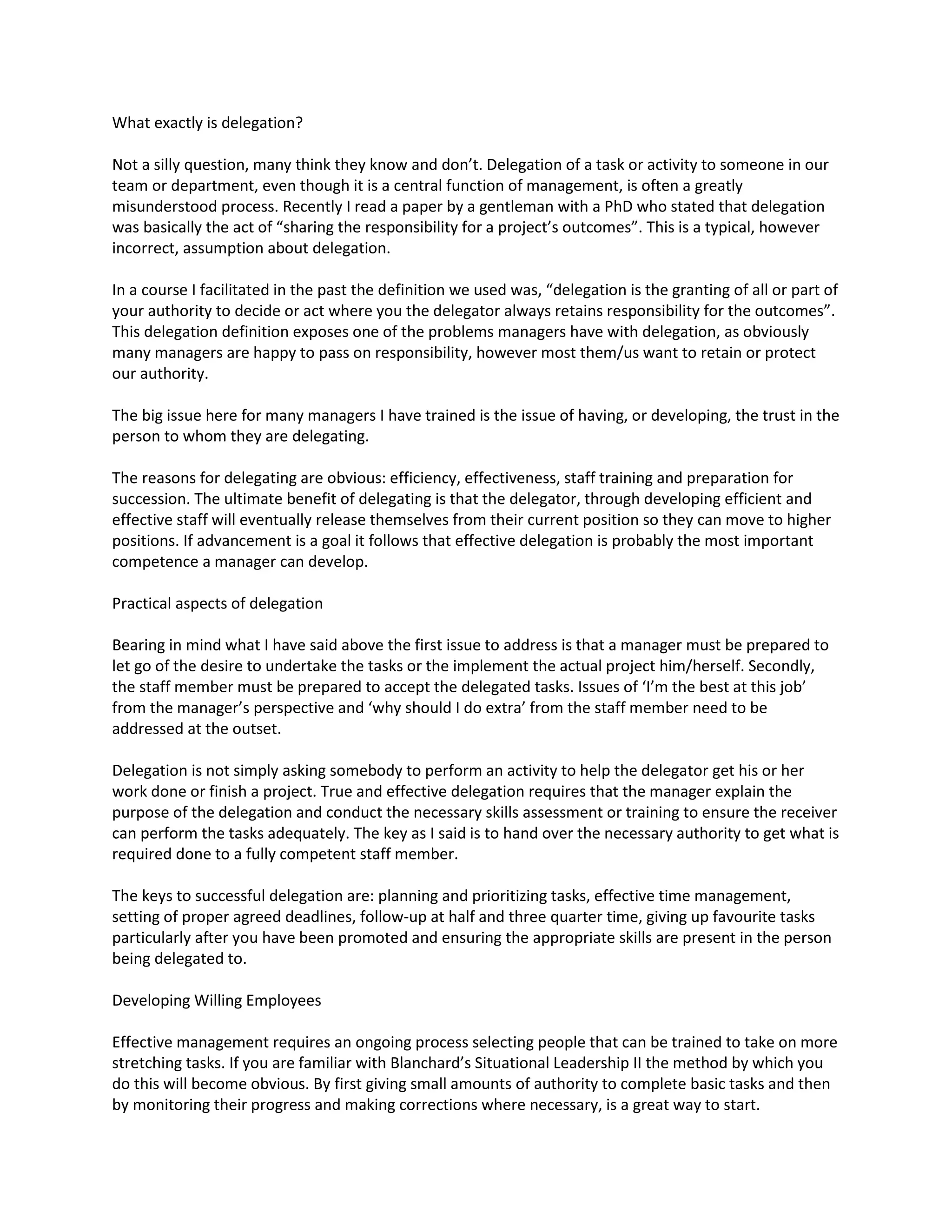 What exactly is delegation | DOCX