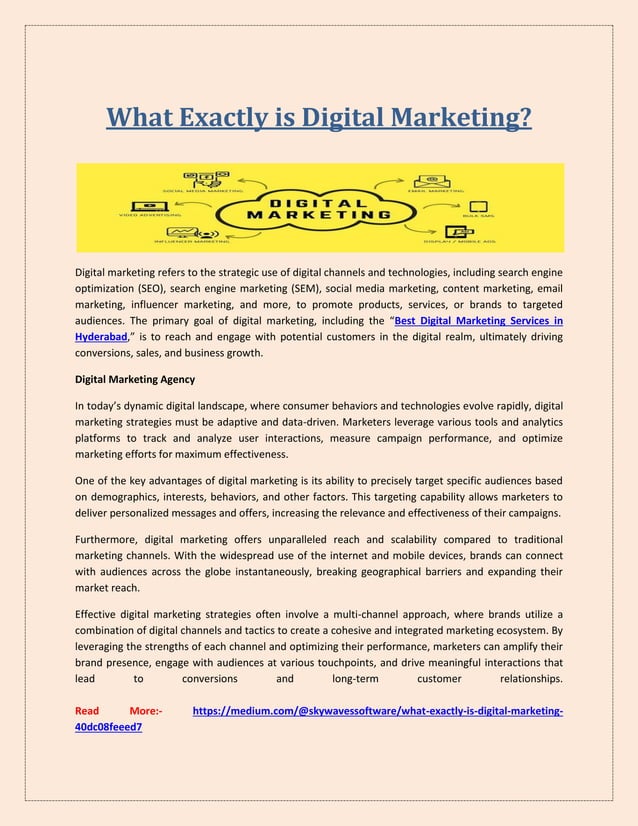 What Exactly is Digital Marketing | Skywaves Software | PDF