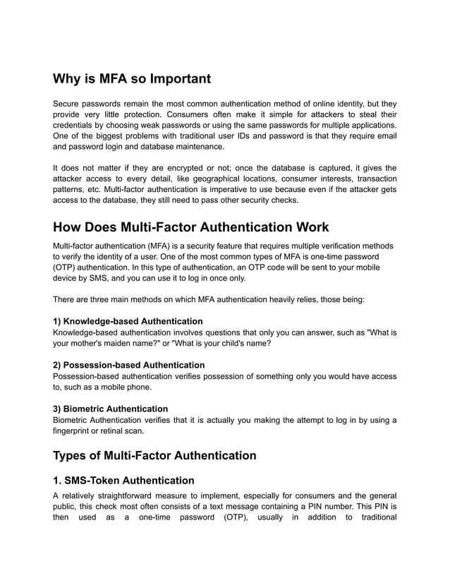 What, Exactly, is Multi-Factor Authentication, and How To Use It? | PDF