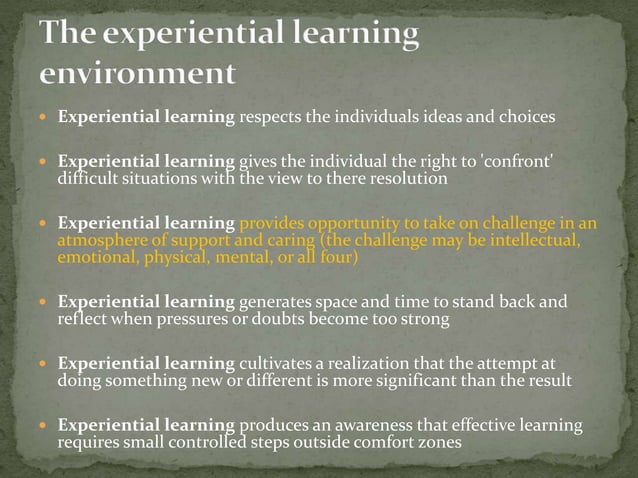 What experientiallearning | PPTX | Educational Assessment | Education