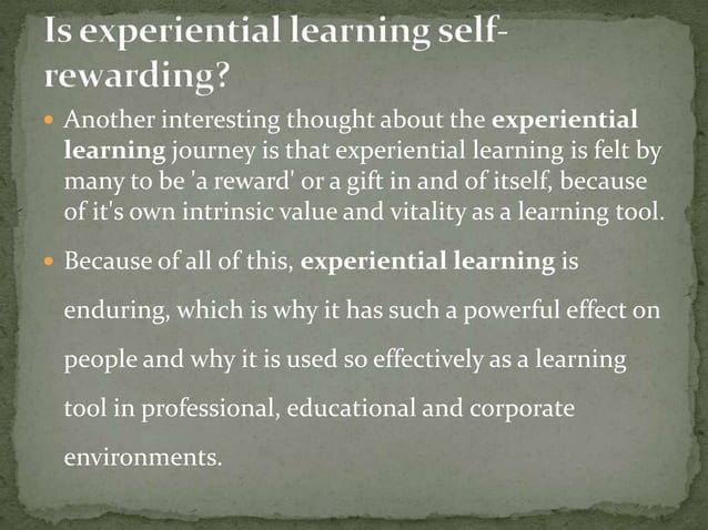 What experientiallearning | PPTX | Educational Assessment | Education