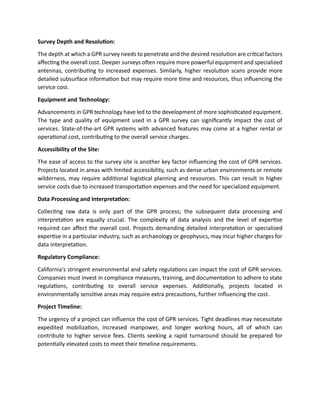What factors influence the cost of Ground Penetrating Radar services in ...