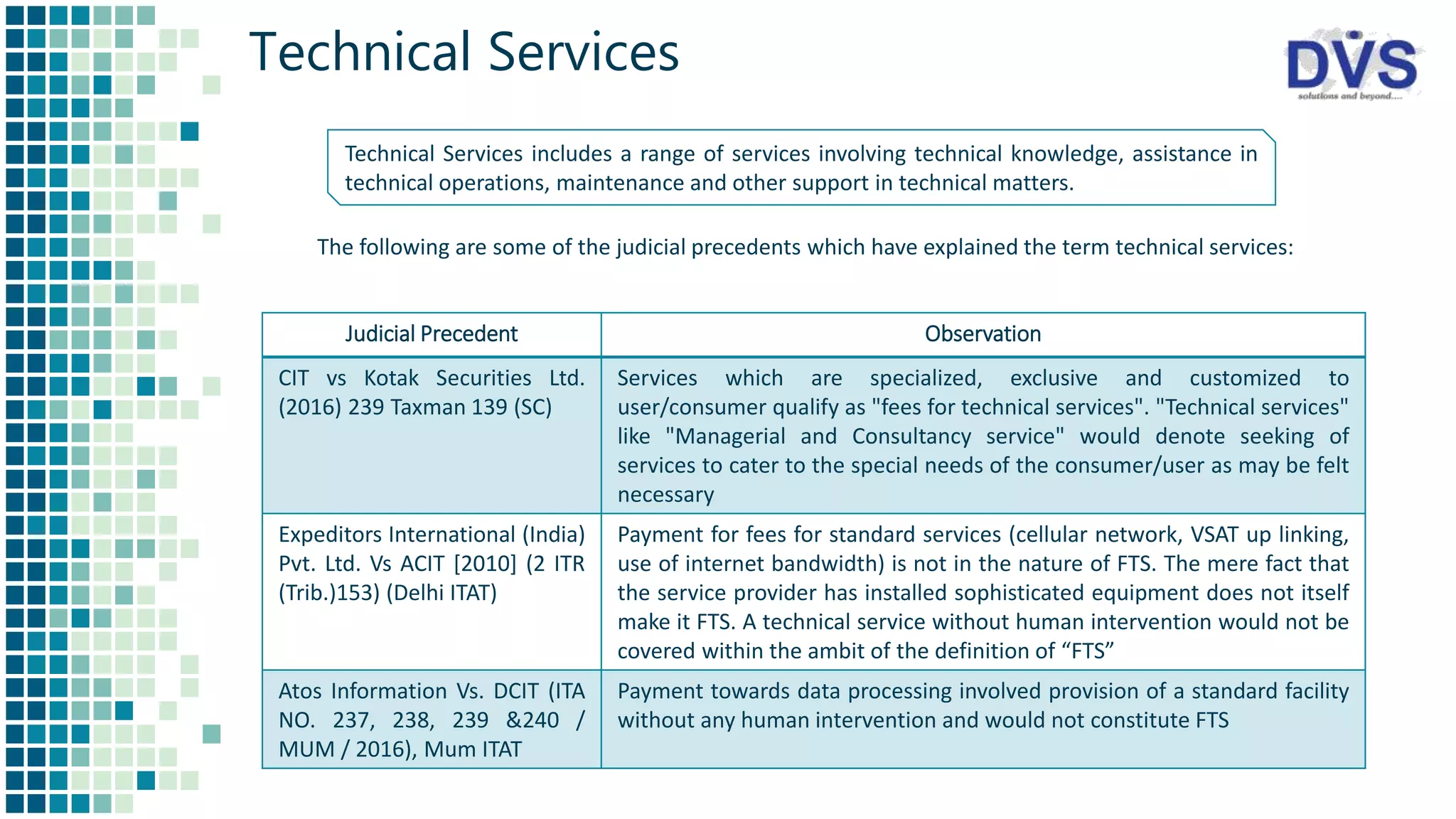 Analysis of "Fees for Technical Services" and its Taxability | PPTX