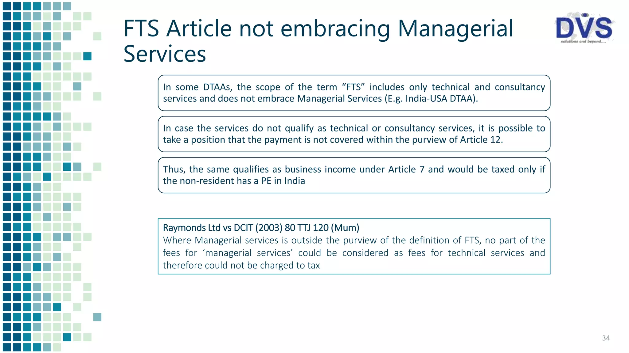 Analysis of "Fees for Technical Services" and its Taxability | PPTX