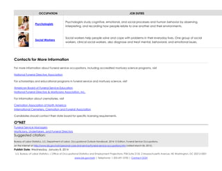 What Funeral Service Occupations Do | PDF