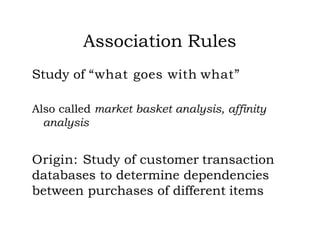 What goes with what (Market Basket Analysis) | PPT