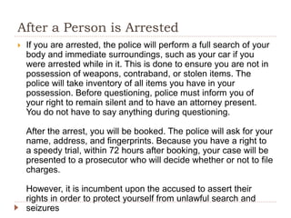 What Happens after a Person is Arrested? | PPTX
