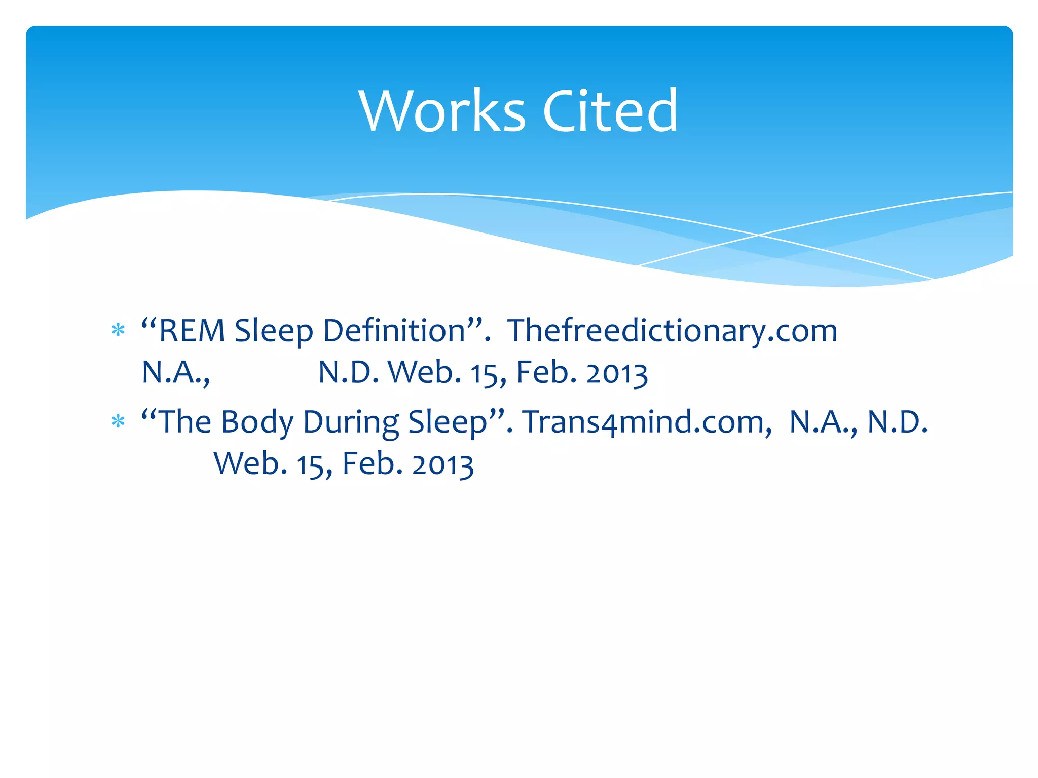 What happens during rem sleep powerpoint | PPTX