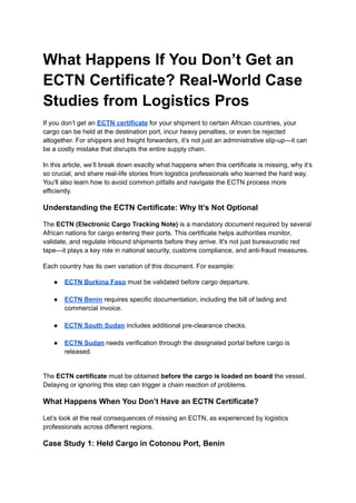 What Happens If You Don’t Get an ECTN Certificate.pdf