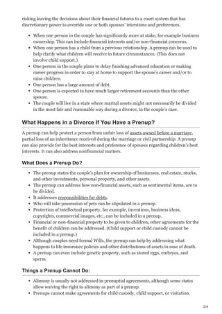 What Happens in a Divorce With a Prenup vs. Without a Prenup? | PDF | Divorce | Family and ...