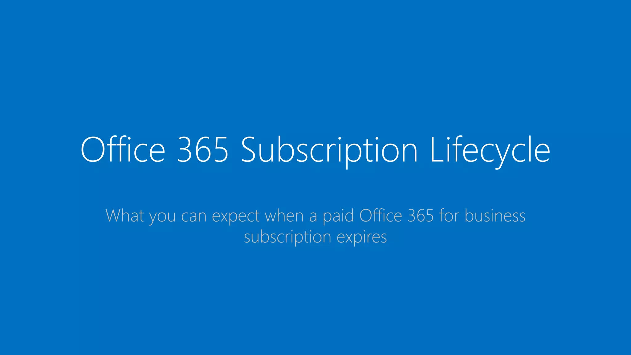 Paid Office 365 Subscription Expired - What to do? | PPT