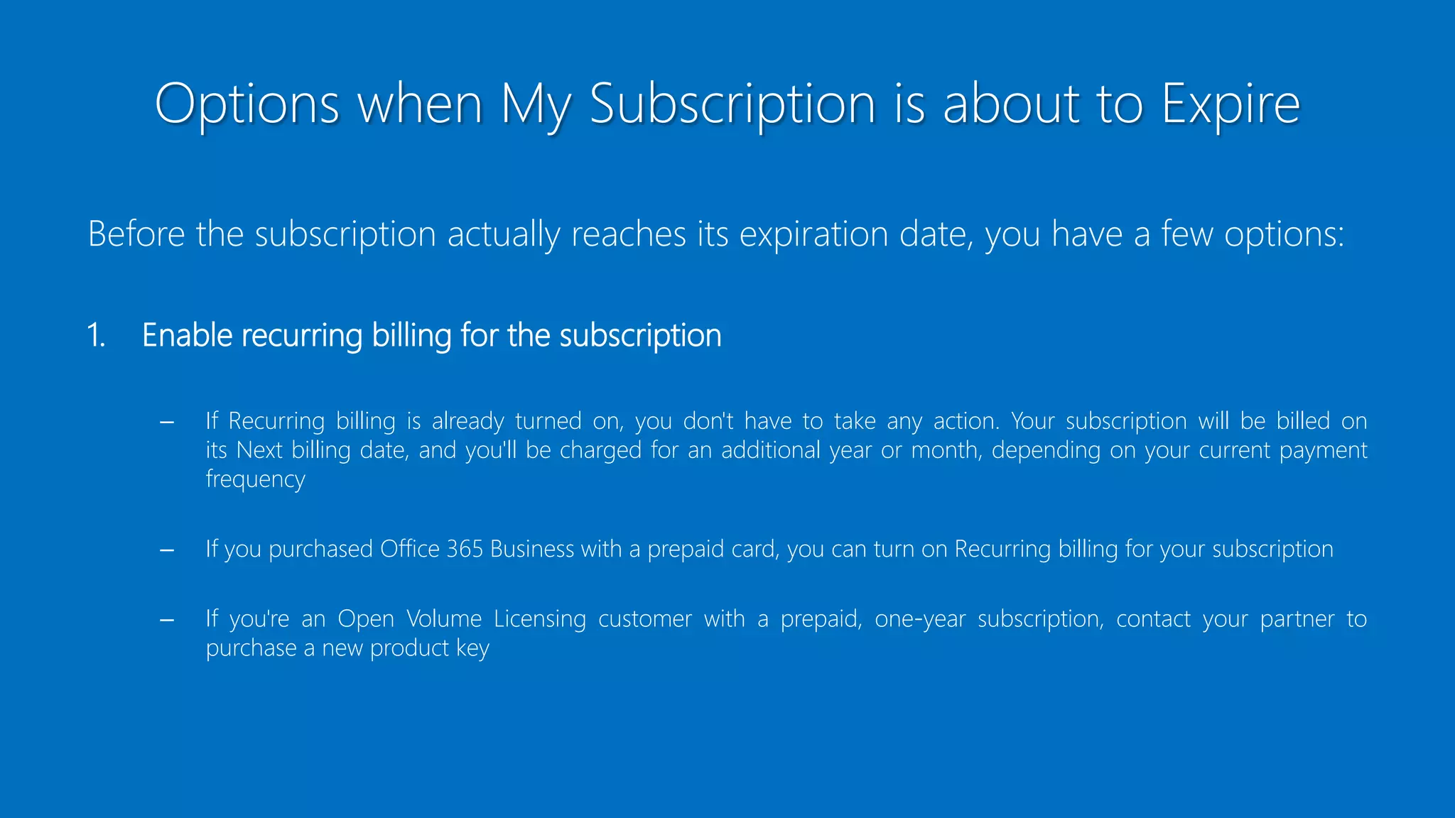Paid Office 365 Subscription Expired - What to do? | PPT