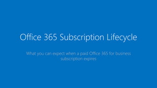 Paid Office 365 Subscription Expired - What to do? | PPTX