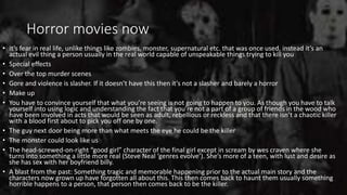 What has slasher movies always involved | PPT