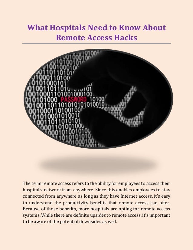 What hospitals need to know about remote access hacks