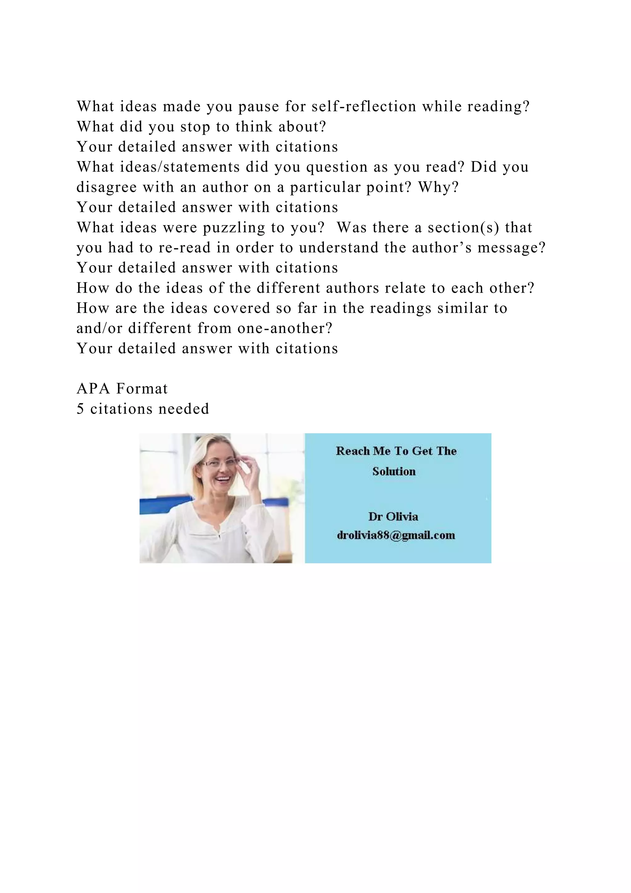 What ideas made you pause for self-reflection while reading What di.docx