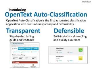 Introducing OpenText Auto-Classification | PPTX | Business | Business and Finance