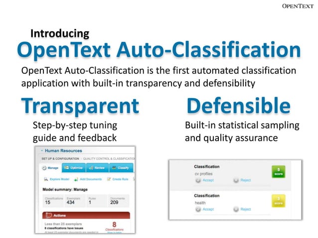 Introducing OpenText Auto-Classification | PPTX | Business | Business and Finance
