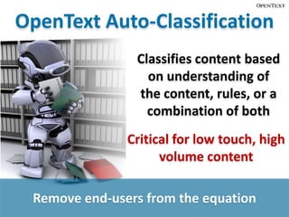 Introducing OpenText Auto-Classification | PPTX | Business | Business and Finance
