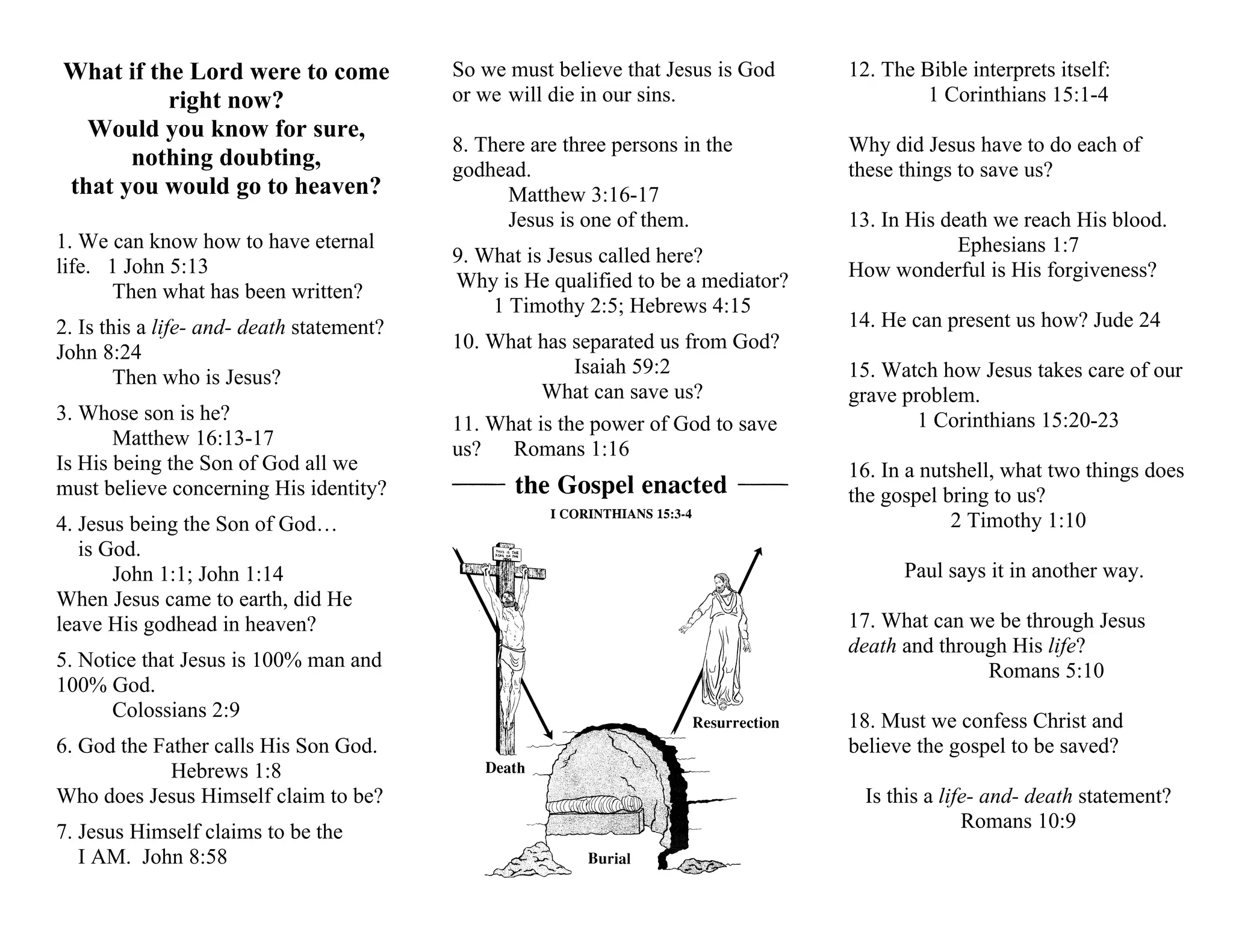 What if the lord were to come right now | DOC