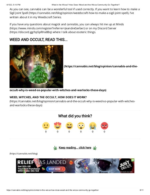 Wicca and Weed - How Does Cannabis Work in the Occult | PDF