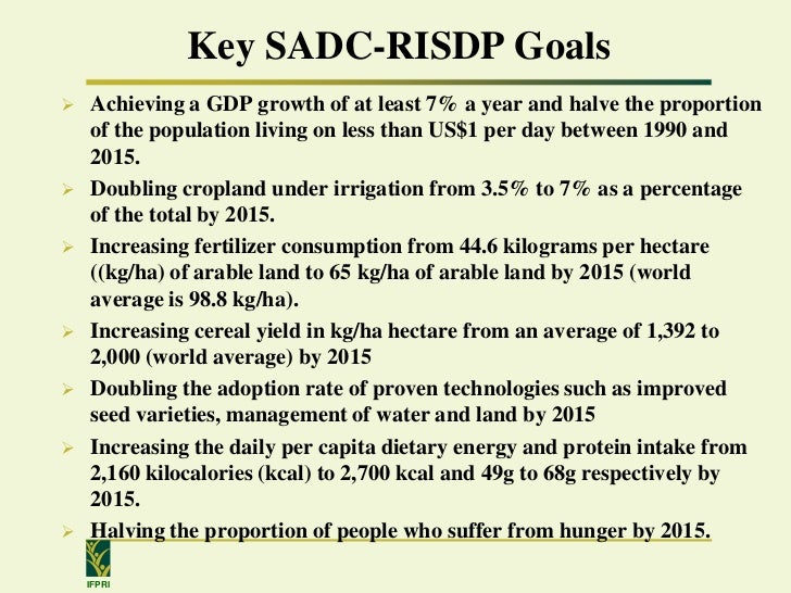 What investments are needed to reach the SADC-RISDP and CAADP goals i…