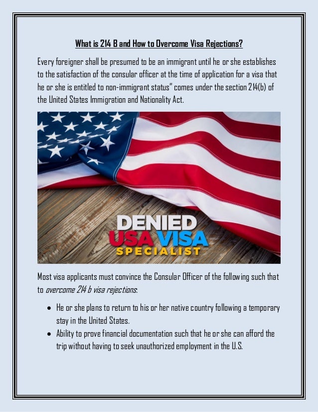 What Is 214 B And How To Overcome Visa Rejections