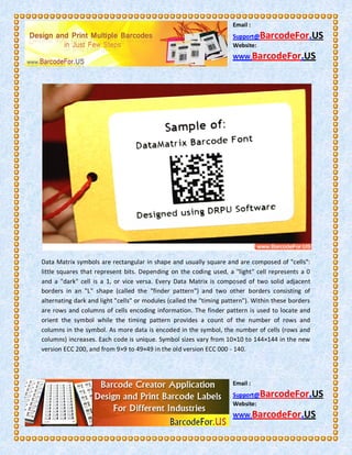 What is 2 d data matrix barcodes | PDF | Computing | Technology & Computing