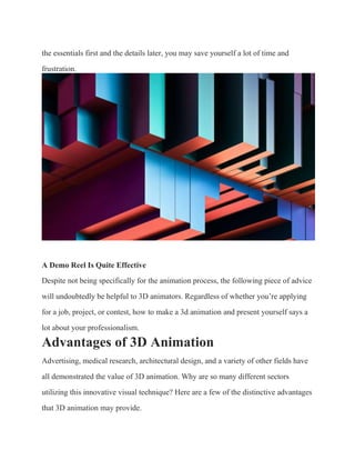 What is 3D Animation | PDF