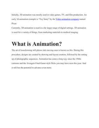 What is 3D Animation | PDF