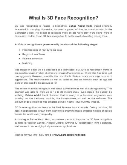 What Is 3D Face Recognition - Bahaa Abdulhadi.pdf